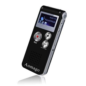 32gb digital voice recorder voice activated recorder for lectures, meetings, interviews aomago audio recorder portable tape dictaphone with playback, usb, mp3