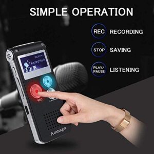 32GB Digital Voice Recorder Voice Activated Recorder for Lectures, Meetings, Interviews Aomago Audio Recorder Portable Tape Dictaphone with Playback, USB, MP3