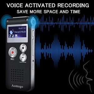 32GB Digital Voice Recorder Voice Activated Recorder for Lectures, Meetings, Interviews Aomago Audio Recorder Portable Tape Dictaphone with Playback, USB, MP3