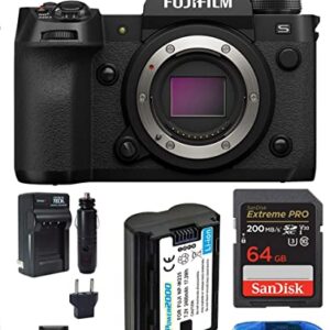 Fujifilm X-H2S Mirrorless Digital Camera Body Bundle, Includes: SanDisk 64GB Extreme PRO SDXC Memory Card, Spare Battery, AC/DC Travel Charger and More (6 Items)