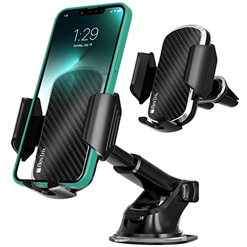 Bestrix Phone Mount for Car – Car Phone Holder Mount, Dashboard, Windshield, and Air Vent– for All Cars, Installs in Minutes – Holds All Phones up to 6.7”– Phone Holder for Car Dashboard