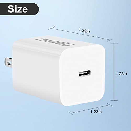 USB C Wall Charger, Miady 2.4A/5V Wall Charger Adapter Compatible for iPhone 14/14 Pro Max/13/13Pro/12/12 Pro, iPad AirPods Pro and More (Cable Not Included)