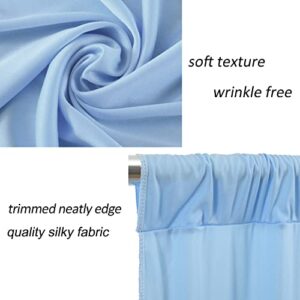 Baby Blue Backdrop Curtain for Baby Shower Parties Wrinkle Free Light Blue Curtains Backdrop Drapes Fabric Decoration for Birthday Party Photography 5ft x 7ft,2 Panels