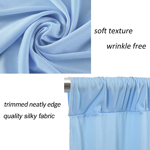 Baby Blue Backdrop Curtain for Baby Shower Parties Wrinkle Free Light Blue Curtains Backdrop Drapes Fabric Decoration for Birthday Party Photography 5ft x 7ft,2 Panels