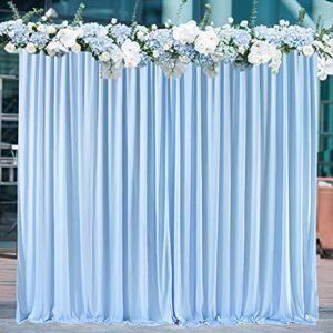 Baby Blue Backdrop Curtain for Baby Shower Parties Wrinkle Free Light Blue Curtains Backdrop Drapes Fabric Decoration for Birthday Party Photography 5ft x 7ft,2 Panels