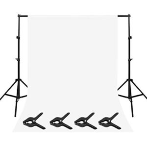 white backdrop with stand, white white backdrop, backdrop stand。white photo backdrop with stand6x9 feet 1.8mx2.8m white cloth non-reflective, opaque adjustable 2.6mx3m photography stand