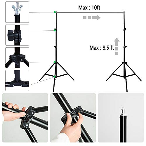 White Backdrop with Stand, White White Backdrop, Backdrop Stand。White Photo Backdrop with stand6x9 feet 1.8mx2.8m White Cloth Non-Reflective, Opaque Adjustable 2.6mx3m Photography Stand