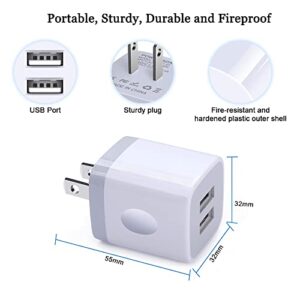 USB Wall Charger Adapter, FiveBox 5Pack 2.1Amp Fast Dual Port Wall Charger USB Plug Charging Block Charger Brick Charger Cube Charger Box Compatible iPhone 14/13/12/11/Xs/XR/X/8/7/6, Samsung, Android