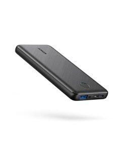 anker portable charger, 313 power bank (powercore slim 10k) 10000mah battery pack with usb-c (input only) and high-speed poweriq charging technology for iphone, samsung galaxy, and more.