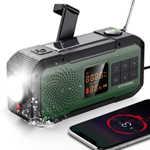 emergency radio waterproof bluetooth speaker,wb weather radio noaa alert, digital portable am fm small radio, hand crank solar survival radio with 2000mah cell phone charger, flashlight, storm radio