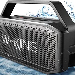 W-KING Portable Loud Bluetooth Speakers with Subwoofer, 60W (80W Peak) Outdoor Speakers Bluetooth Wireless Waterproof Speaker, Heavy Bass/V5.0/40H Play/Power Bank/TF Card/AUX/NFC/EQ, Large for Party