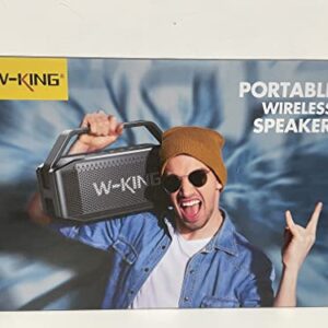 W-KING Portable Loud Bluetooth Speakers with Subwoofer, 60W (80W Peak) Outdoor Speakers Bluetooth Wireless Waterproof Speaker, Heavy Bass/V5.0/40H Play/Power Bank/TF Card/AUX/NFC/EQ, Large for Party