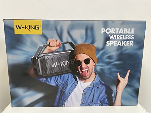 W-KING Portable Loud Bluetooth Speakers with Subwoofer, 60W (80W Peak) Outdoor Speakers Bluetooth Wireless Waterproof Speaker, Heavy Bass/V5.0/40H Play/Power Bank/TF Card/AUX/NFC/EQ, Large for Party