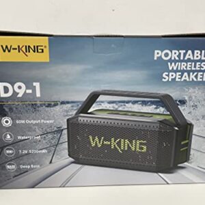 W-KING Portable Loud Bluetooth Speakers with Subwoofer, 60W (80W Peak) Outdoor Speakers Bluetooth Wireless Waterproof Speaker, Heavy Bass/V5.0/40H Play/Power Bank/TF Card/AUX/NFC/EQ, Large for Party