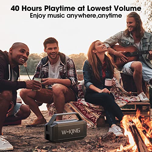 W-KING Portable Loud Bluetooth Speakers with Subwoofer, 60W (80W Peak) Outdoor Speakers Bluetooth Wireless Waterproof Speaker, Heavy Bass/V5.0/40H Play/Power Bank/TF Card/AUX/NFC/EQ, Large for Party