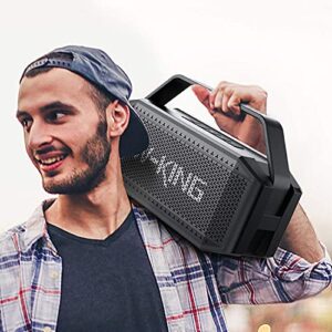 W-KING Portable Loud Bluetooth Speakers with Subwoofer, 60W (80W Peak) Outdoor Speakers Bluetooth Wireless Waterproof Speaker, Heavy Bass/V5.0/40H Play/Power Bank/TF Card/AUX/NFC/EQ, Large for Party