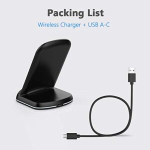 Yootech Wireless Charger,10W Max Wireless Charging Stand, Compatible with iPhone 14/14 Plus/14 Pro/14 Pro Max/13/13 Mini/13 Pro Max/SE 2022/12/11/X/8, Galaxy S22/S22 Ultra/S21/S20/S10(No AC Adapter)