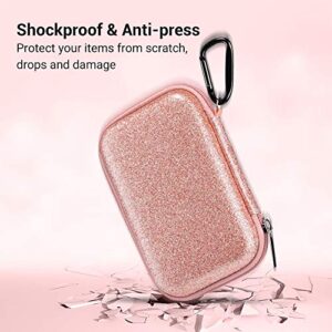 ULAK MP3 MP4 Player Case Bag Compatible with iPod Touch 7th/6th/5th Generation/Soulcker/Sandisk MP3 Player/G.G.Martinsen/Sony NW-A45 Fit for Earphones, USB Cable, Memory Cards, Glitter