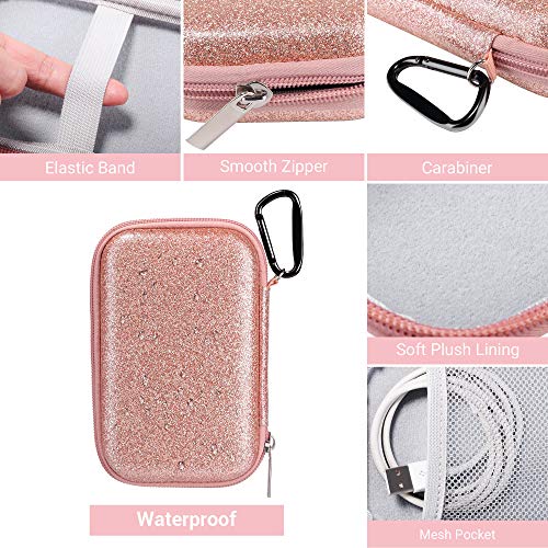 ULAK MP3 MP4 Player Case Bag Compatible with iPod Touch 7th/6th/5th Generation/Soulcker/Sandisk MP3 Player/G.G.Martinsen/Sony NW-A45 Fit for Earphones, USB Cable, Memory Cards, Glitter