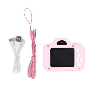 Zyyini Digital Camera, Child Camera, Mini Portable Camera, Educational Toy Camera, with Front and Rear Dual Cameras and IPS Screen, Support 1080P, for Videos(Pink)