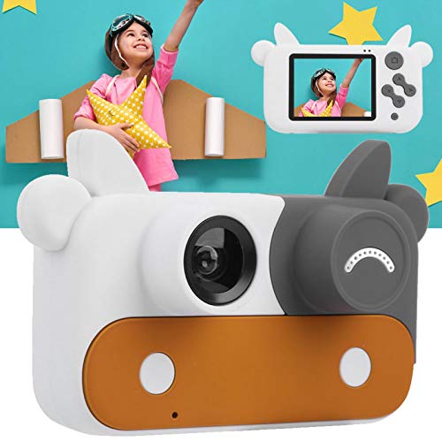 Asixxsix Children Camera, Digital Children Camera, Portable Cow Shape Fun for Children Gifts Take Photos Kids(Brown)