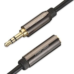 FosPower (25 Feet 3.5mm Male to 3.5mm Female Stereo Audio Extension Cable Adapter [24K Gold Plated Connectors] for Apple, Samsung, Motorola, HTC, Nokia, LG, Sony & More