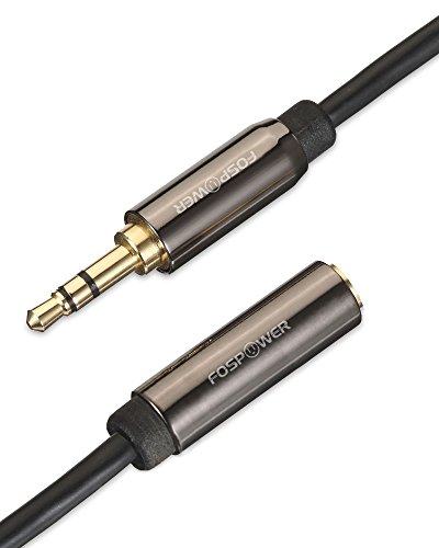 FosPower (25 Feet 3.5mm Male to 3.5mm Female Stereo Audio Extension Cable Adapter [24K Gold Plated Connectors] for Apple, Samsung, Motorola, HTC, Nokia, LG, Sony & More