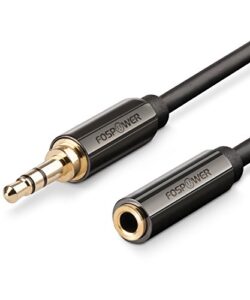 fospower (25 feet 3.5mm male to 3.5mm female stereo audio extension cable adapter [24k gold plated connectors] for apple, samsung, motorola, htc, nokia, lg, sony & more