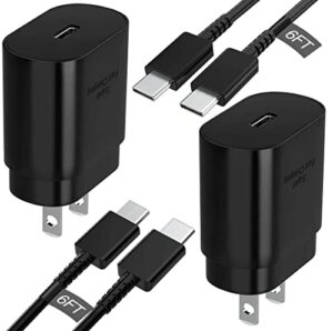 super fast charger 25 watt pd 3.0 usb c type c charger cable cord 6ft quick charging compatible samsung galaxy s23/ s22/ s21/ z fold 3/ s20 5g/ note 20/ note10/ ipad pro/tablet-2pack