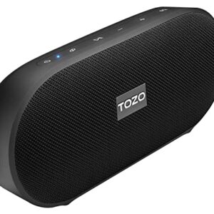 TOZO PA1 Bluetooth Speakers with 20W Stereo Sound, 25H Playtime, IPX7 Waterproof Portable Wireless Speakers with EQ Mode APP Control, Dual Pairing Two Speakers for Home, Outdoor Travel, Black