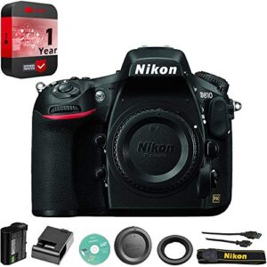 nikon d810 36.3mp 1080p fx-format dslr camera (body only) 1542b + one year extended warranty – (renewed)