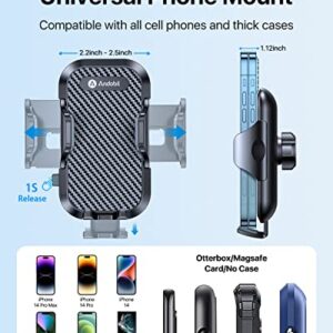 andobil Universal Car Phone Clip Holder [Military Sturdy, Firmly Grip & Never Slip] Ultra Stable Dashboard Cell Phone Mount for Car Dash Fit for All iPhone 14 13 12 Pro Max Android Samsung GPS Devices