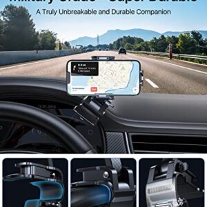 andobil Universal Car Phone Clip Holder [Military Sturdy, Firmly Grip & Never Slip] Ultra Stable Dashboard Cell Phone Mount for Car Dash Fit for All iPhone 14 13 12 Pro Max Android Samsung GPS Devices