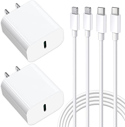 iPhone Charger Fast Charging [Apple MFi Certified], 2Pack 20W PD USB C Wall Charger Block with 6FT Type-C to Lightning Cables Compatible with iPhone 14/13/ 12/11/ XS/XR/X/ 8 / iPad