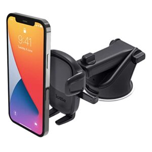 iottie easy one touch 5 dashboard & windshield universal car mount phone holder desk stand with suction cup base and telescopic arm for iphone, samsung, google, huawei, nokia, other smartphones