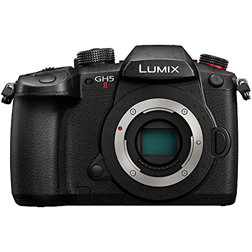 Panasonic LUMIX GH5 II Mirrorless Camera Body with Live Streaming with Extra Panasonic DMW-BLK22 Battery, Koah Pro Fulton Precision Camera Bag, and 64GB V90 UHS II SD Card Bundle (4 Items)