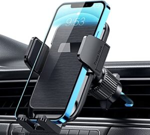 qifutan phone mount for car vent [upgraded metal clip] cell phone holder car hands free cradle in vehicle car phone holder mount fit for smartphone, iphone, cell phone automobile cradles universal