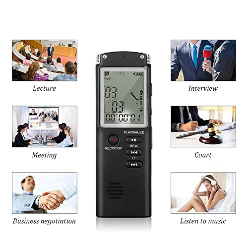 MMX Digital Voice Recorder Voice Activated Recorder with Playback - Upgraded Small Tape Recorder for Lectures, Meetings, Interviews, Mini Audio Recorder USB Charge, MP3