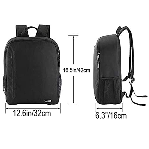 CADeN Camera Backpack Bag with Laptop Compartment 15.6" for DSLR/SLR Mirrorless Camera Waterproof, Camera Case Compatible for Sony Canon Nikon Camera and Lens Tripod Accessories Black