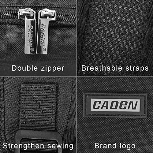 CADeN Camera Backpack Bag with Laptop Compartment 15.6" for DSLR/SLR Mirrorless Camera Waterproof, Camera Case Compatible for Sony Canon Nikon Camera and Lens Tripod Accessories Black