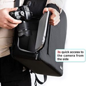 CADeN Camera Backpack Bag with Laptop Compartment 15.6" for DSLR/SLR Mirrorless Camera Waterproof, Camera Case Compatible for Sony Canon Nikon Camera and Lens Tripod Accessories Black