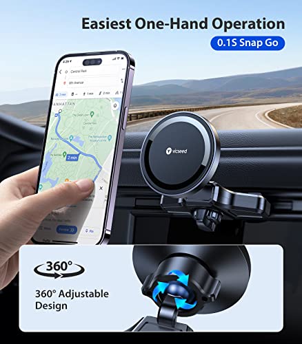 VICSEED for MagSafe Car Mount CD Slot & Air Vent [20 Strongest Magnets] Super Stable Magnetic Phone Holder for Car 360° HandsFree Metal CD Phone Mount for Car Fit iPhone 14 13 12 Pro Max Plus Mini All