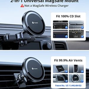 VICSEED for MagSafe Car Mount CD Slot & Air Vent [20 Strongest Magnets] Super Stable Magnetic Phone Holder for Car 360° HandsFree Metal CD Phone Mount for Car Fit iPhone 14 13 12 Pro Max Plus Mini All