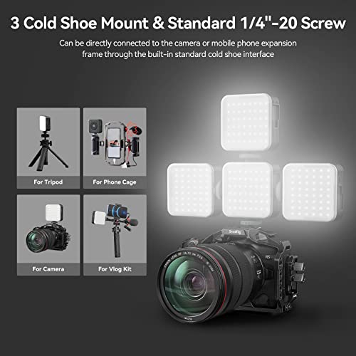 SmallRig P108 RGB Video Light,Portable LED Camera Lights 360° Full Color Photography Lighting w 3 Cold Shoe, 2500mAh Rechargeable On-Camera Video Light Panel 2700K - 6500K for YouTube, Vlogging 4055