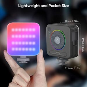 SmallRig P108 RGB Video Light,Portable LED Camera Lights 360° Full Color Photography Lighting w 3 Cold Shoe, 2500mAh Rechargeable On-Camera Video Light Panel 2700K - 6500K for YouTube, Vlogging 4055