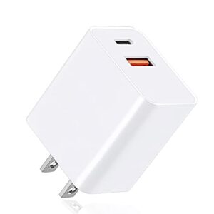 usb c wall charger block, 20w fast speed charging box with micro plug cube for apple watch se series 8 7, new iphone 12 13 14 pro/pro max, xr/xs/se, airpod iwatch ipad pro/air/mini, pixel 6 6a phones