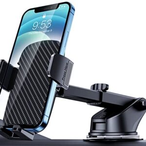 Phone Holder for Car [Military-Grade Suction] Phone Stand for Car Phone Holder Mount [Super Stable] Automobile Cell Phone Holder Car Mount for iPhone Universal Car Dashboard Mount Fit All Smartphone