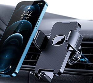 phone holder car [upgrade clip never fall] car phone holder mount automobile air vent hands free cell phone holder for car fit for all car mount for iphone android smartphone