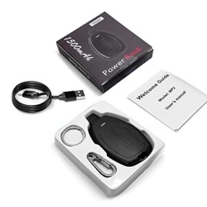 Keychain Portable Charger for iPhone, Mini Power Bank Subcompact Emergency Power Pod External Fast Charging Battery Pack, 1500mAh Key Ring cell Phone Charger for iPhone 14/13/12/11/Pro Max/X/8/7/6s/SE