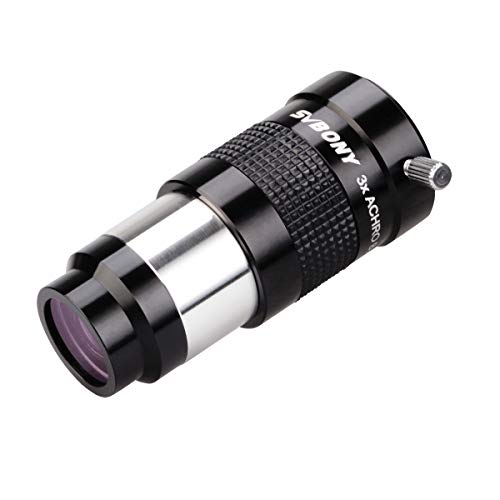 SVBONY 1.25 inches 3X Barlow Lens, Fully-Multi Coated achromatic Lens, Fully Metal Telescope Accessories for Astronomical Photography